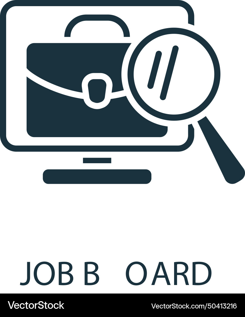 Job board icon monochrome simple sign from Vector Image