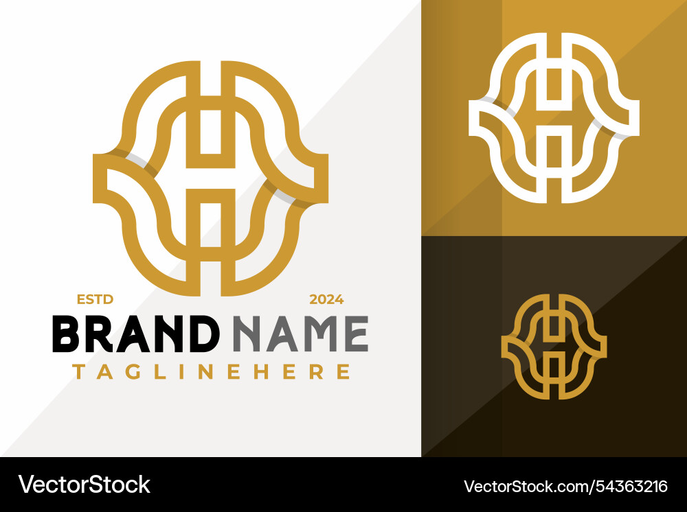 Letter h unique logo icon design Royalty Free Vector Image