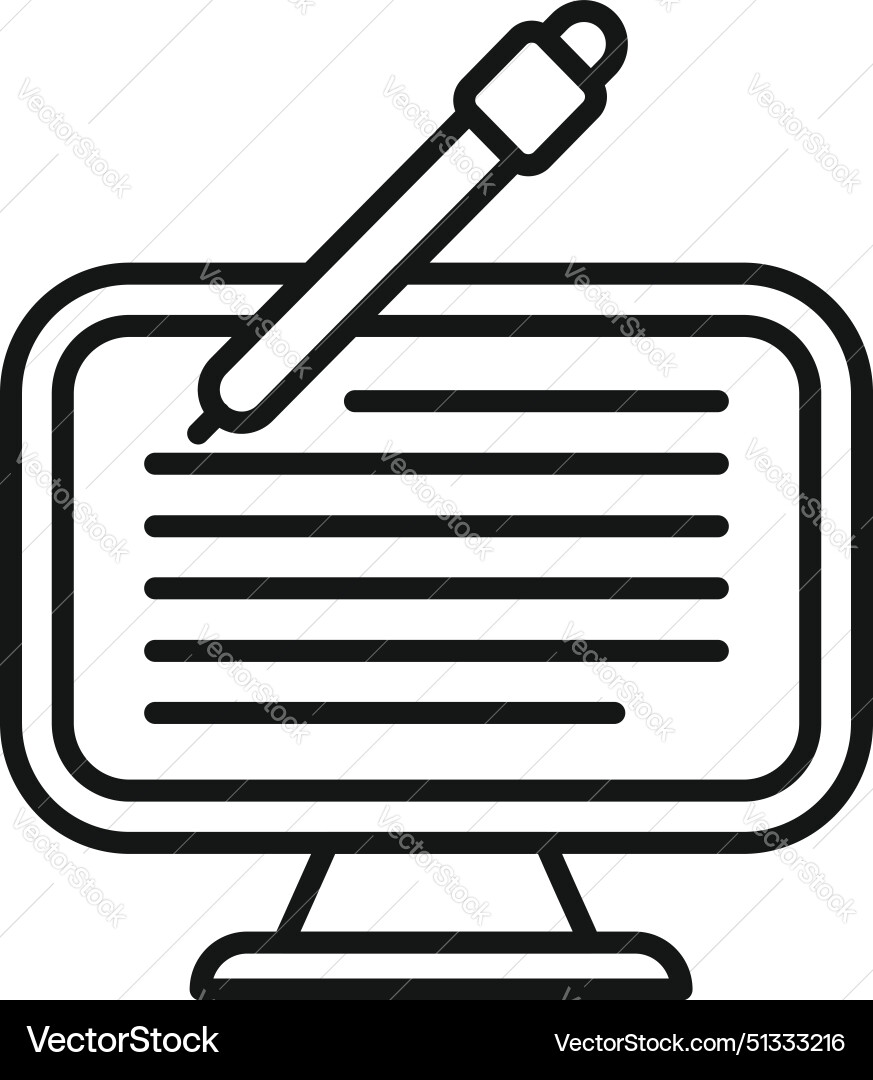 Line art icon content creation Royalty Free Vector Image