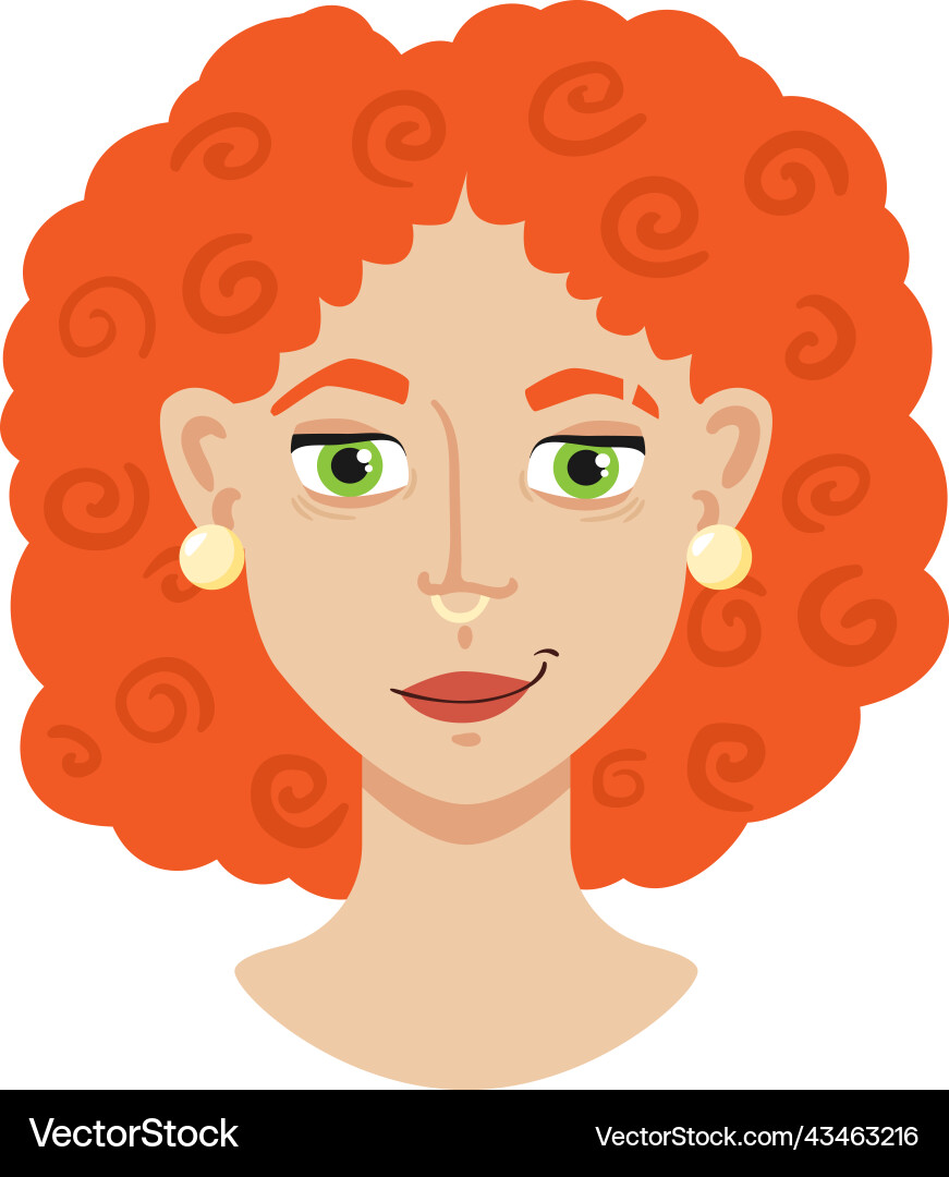 Portrait ginger woman composition Royalty Free Vector Image