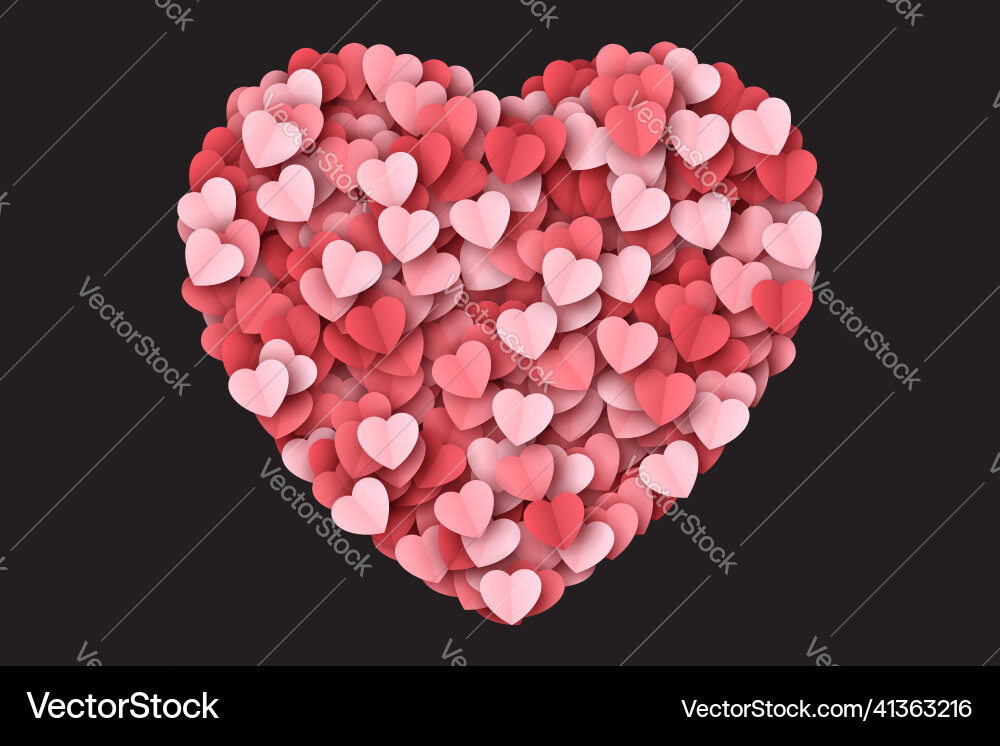 Scatter papercut hearts confetti heart shaped Vector Image
