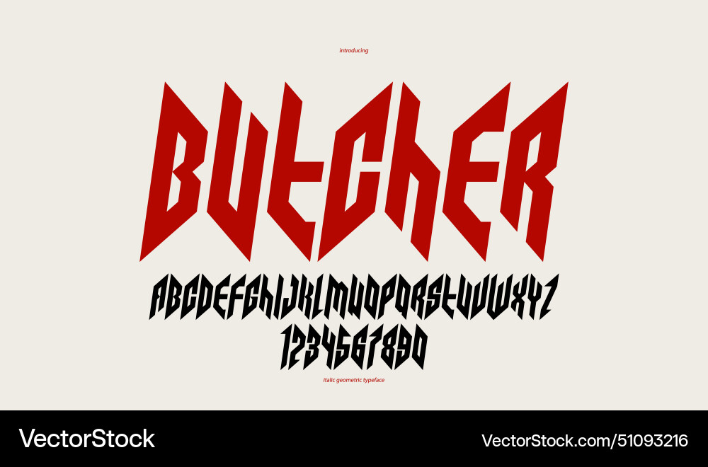 Sharp and bold display italic font for logo Vector Image
