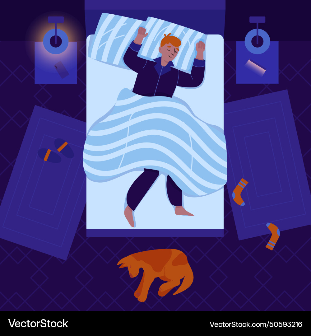 Sleeping man Royalty Free Vector Image - VectorStock