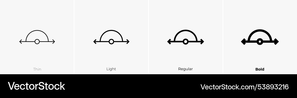 Straight angle icon thin light regular and bold Vector Image