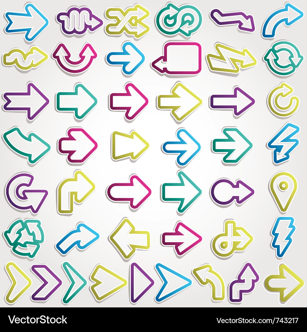 Arrows set Royalty Free Vector Image - VectorStock
