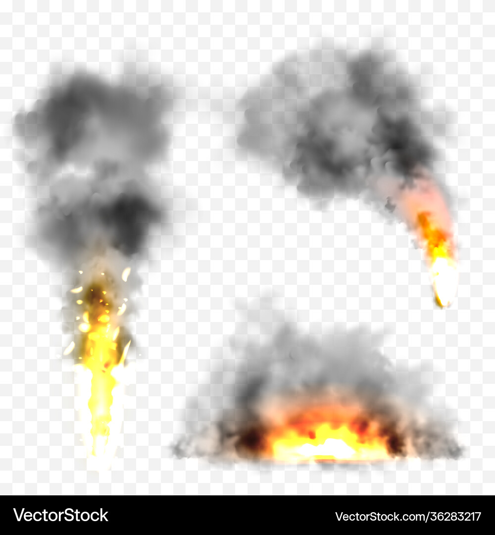 Black Smoke and Fire Blast Royalty Free Vector Image