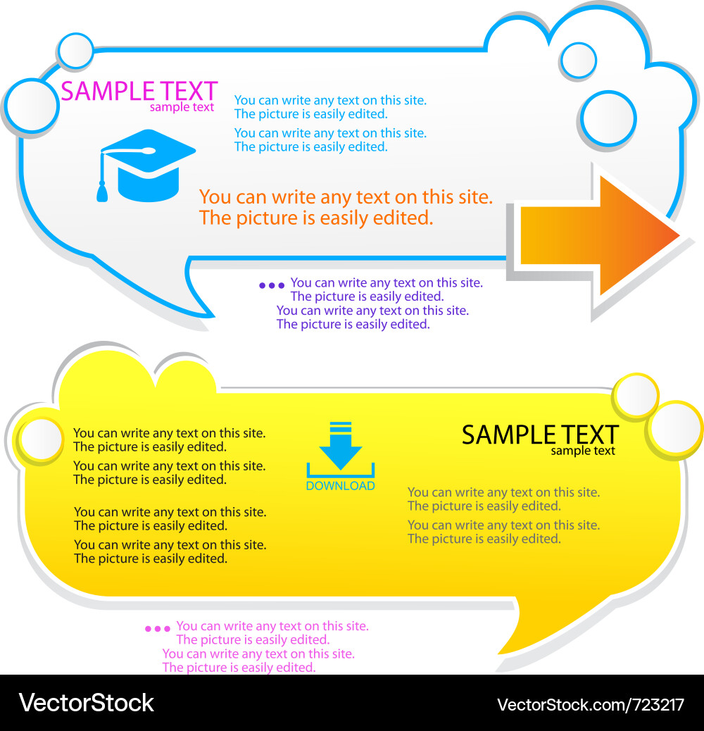 Colorful speech frame for text Royalty Free Vector Image