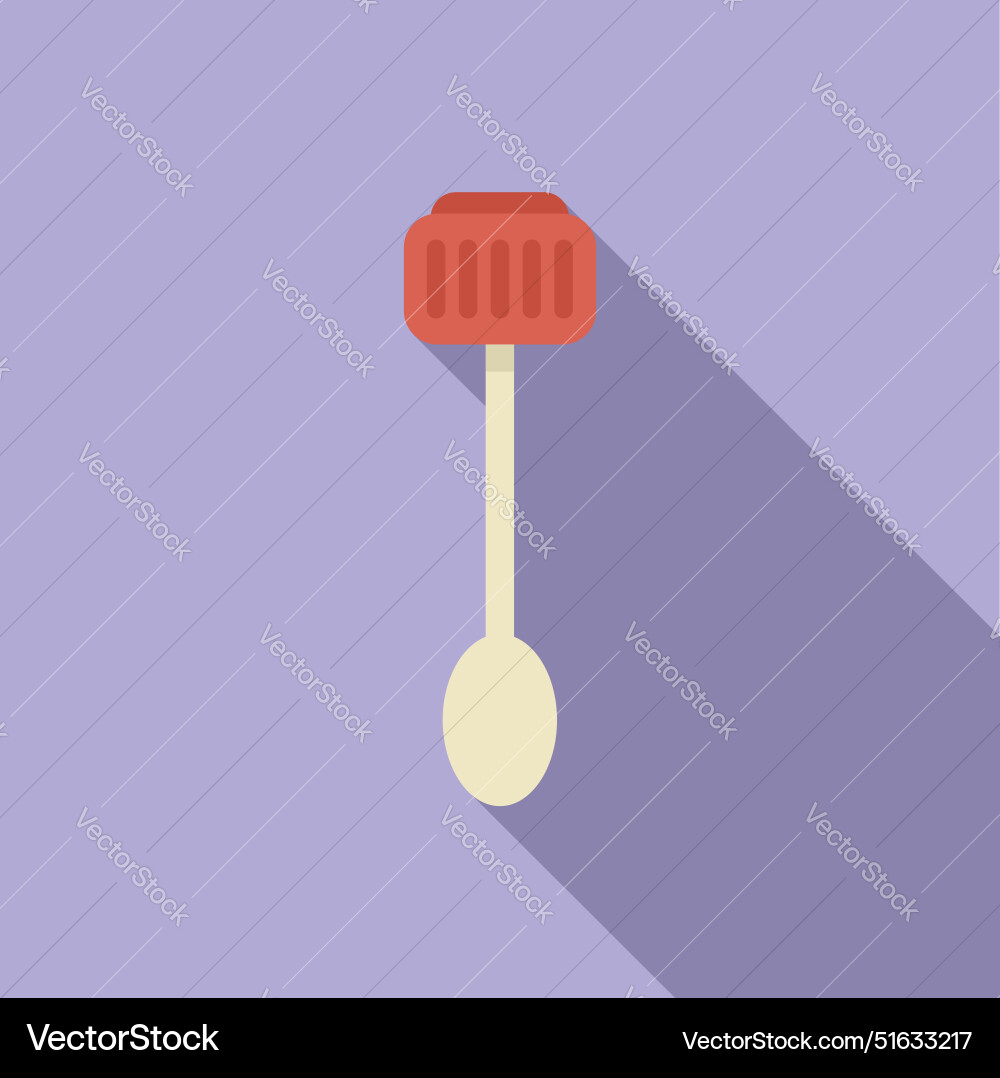 Long handle spoon casting a shadow kitchen Vector Image