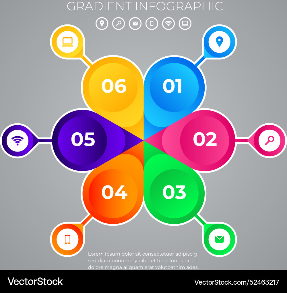 Multicolored gradient infographic Royalty Free Vector Image