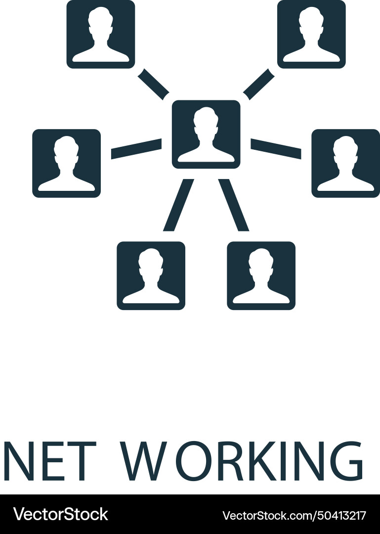 Networking icon monochrome simple sign from Vector Image
