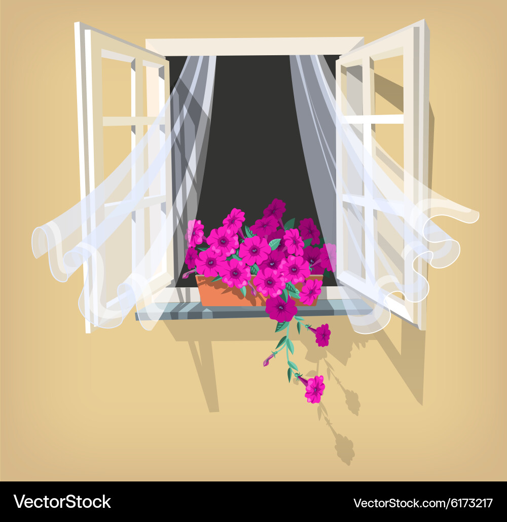 Open window Royalty Free Vector Image - VectorStock