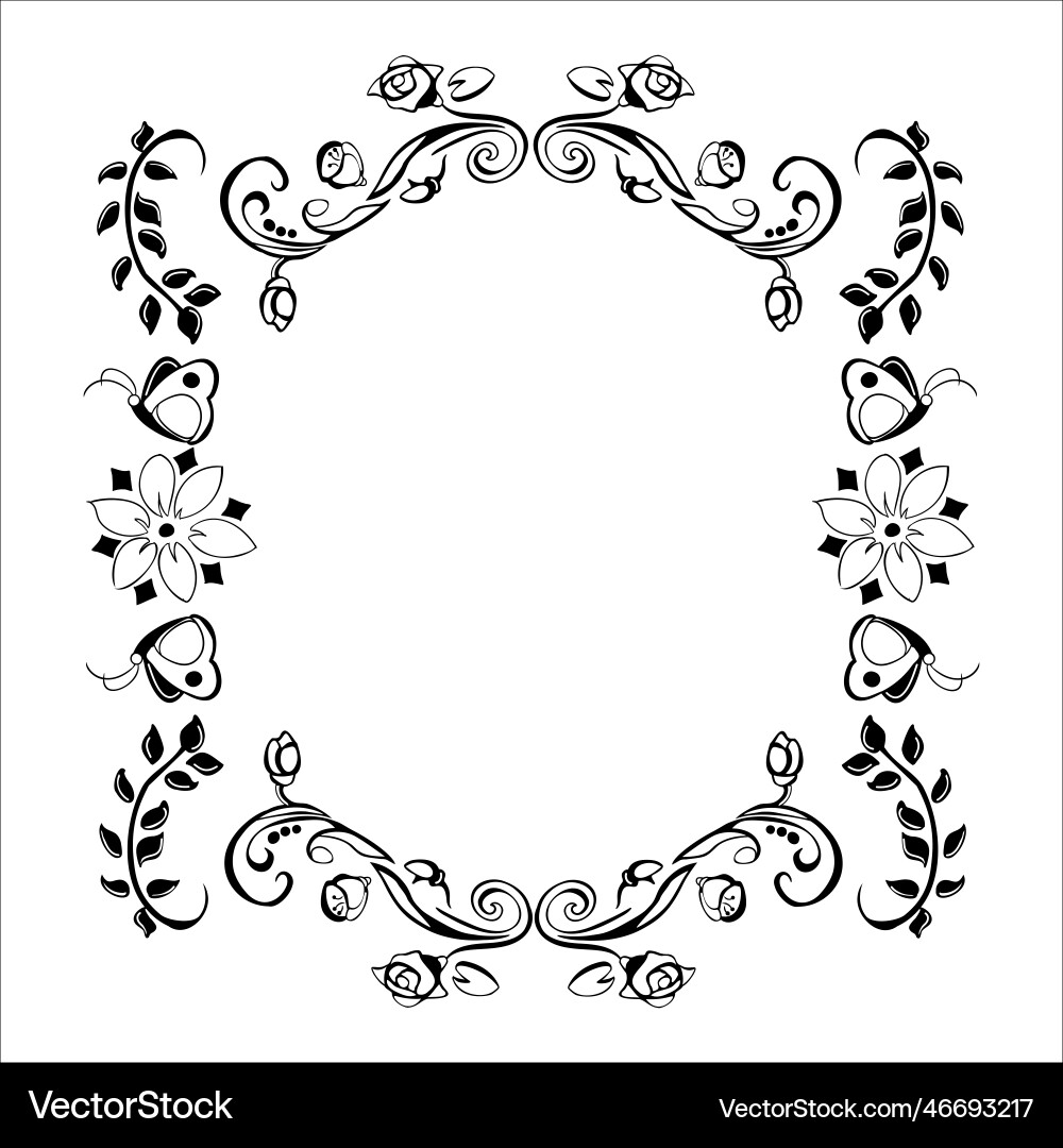 Ornamental beautiful hand drawn frame Royalty Free Vector