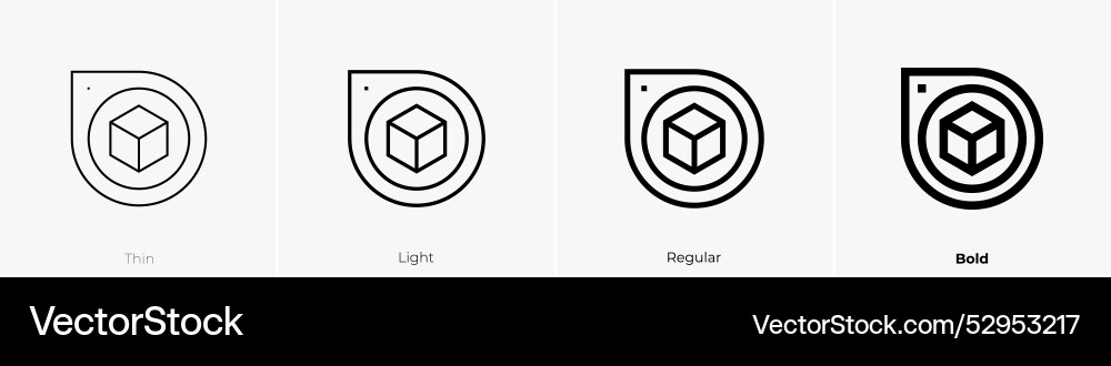 Perspective icon thin light regular and bold Vector Image