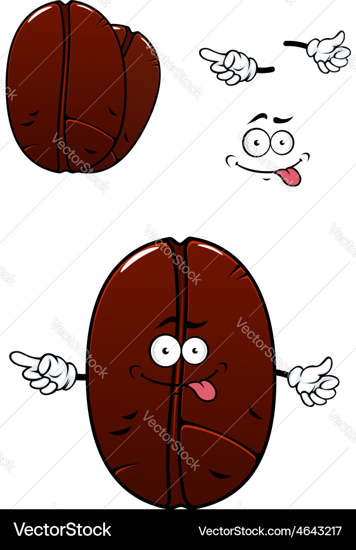 Smiling Coffee Bean Character Royalty Free Vector Image