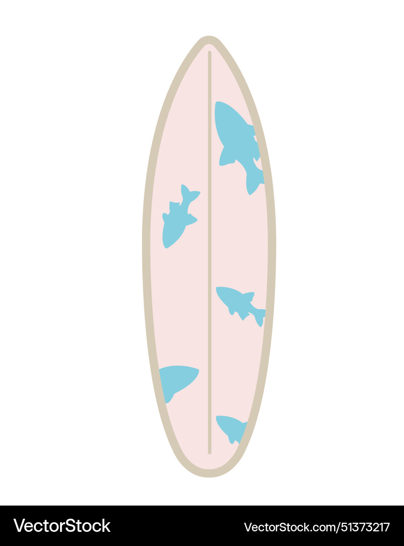 Surfing desk summer element travel beach Vector Image