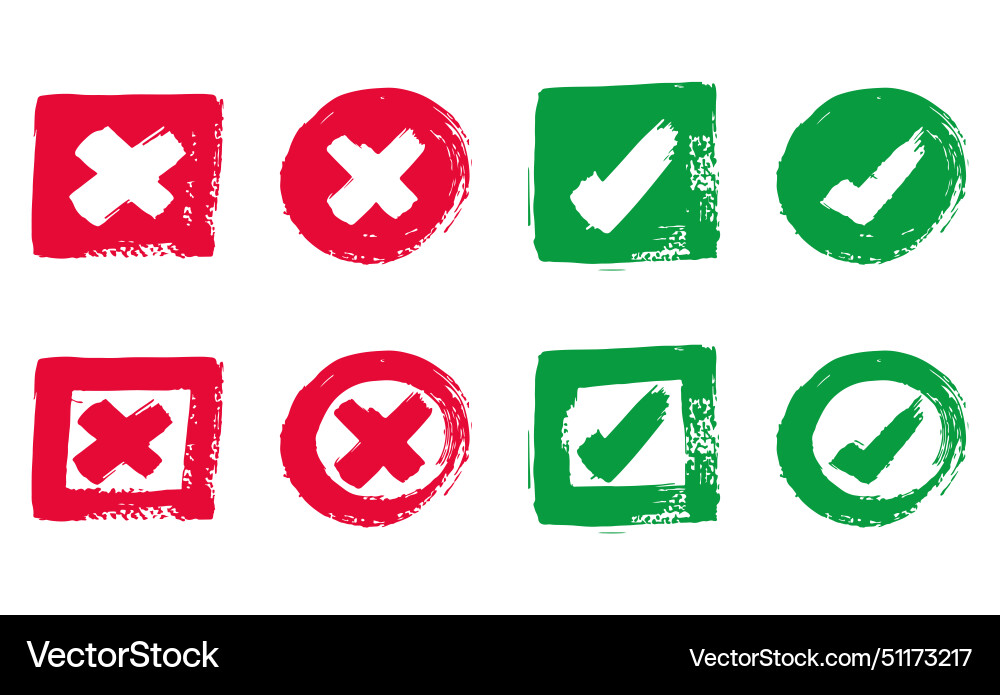 Tick check mark and cross-mark collection 3 Vector Image