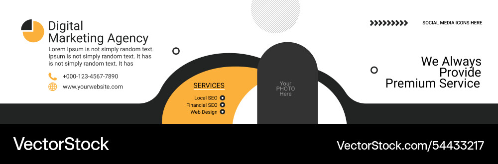 Trendy linkedin cover designs Royalty Free Vector Image