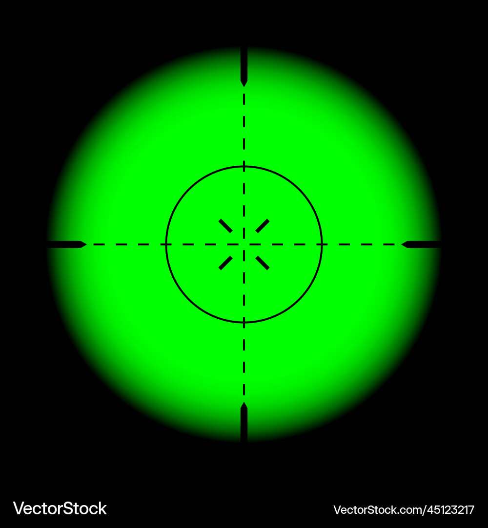 Weapon night sight sniper rifle optical scope Vector Image