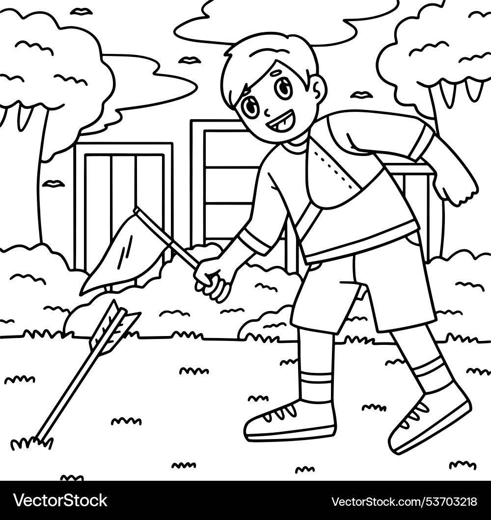 Archery archer measuring arrow distance coloring Vector Image