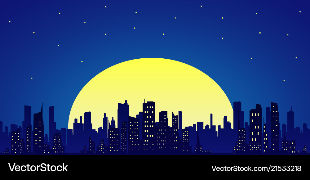 City skyline flat style Royalty Free Vector Image