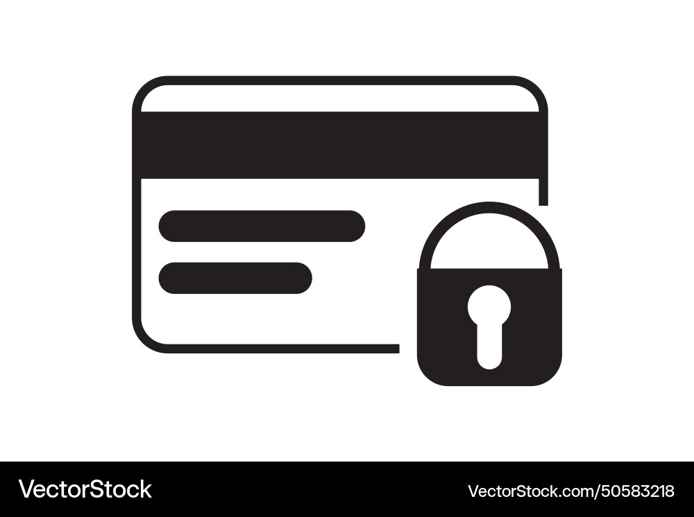 Credit card icon with a padlock financial security