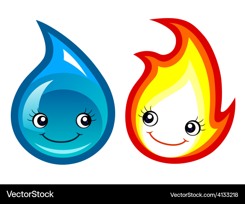 Fire and Water Elements Royalty Free Vector Image