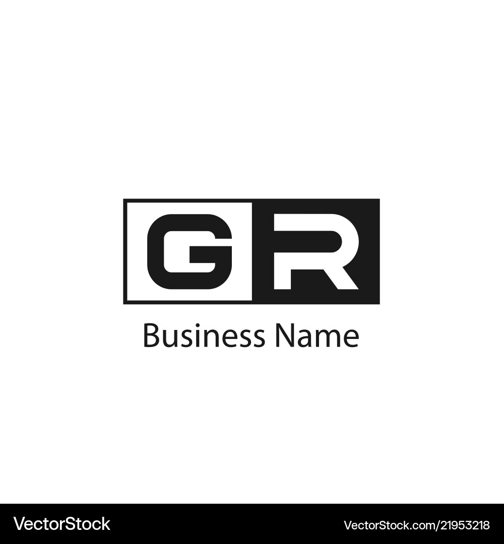 GR Initial Logo Template - Monogram Style Vector Image