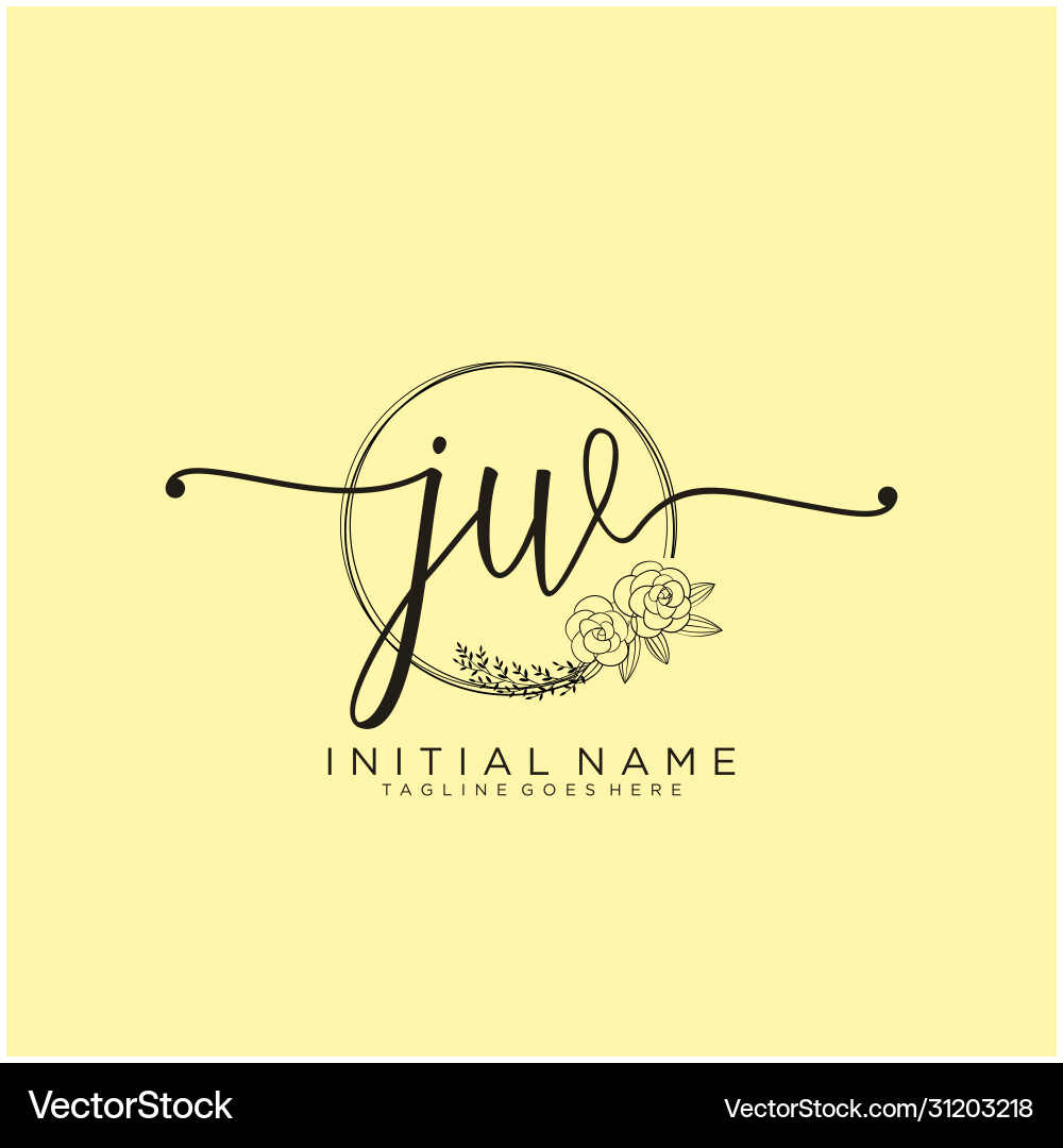 Letter initial jw beauty monogram and elegant Vector Image