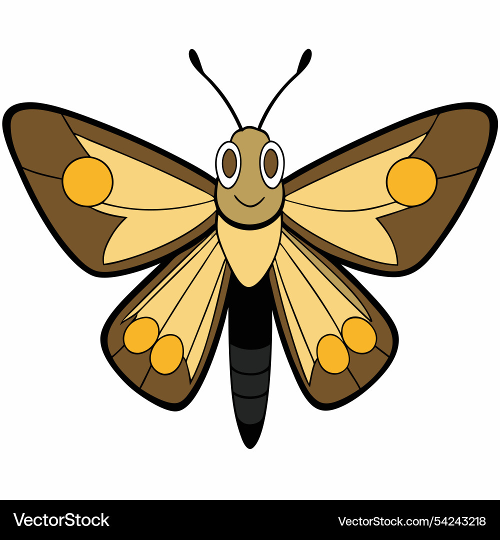 Long-tailed skipper butterfly on a white Vector Image