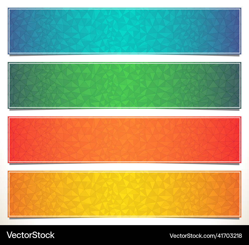 Low poly gradient multiple color banners Vector Image