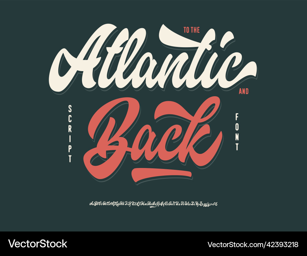 Original brush script font retro typeface Vector Image