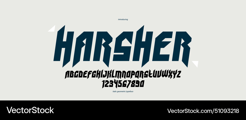 Sharp and bold gothic font for logo creation of Vector Image