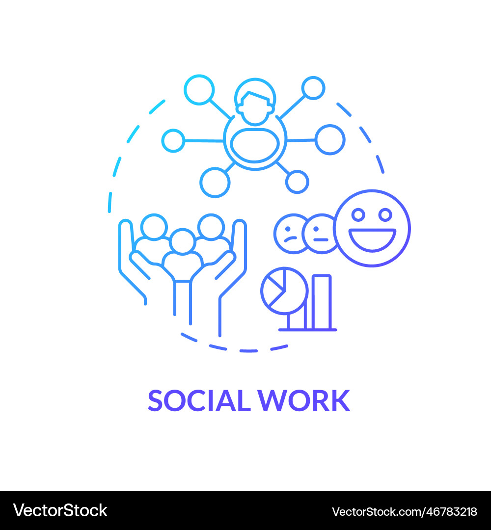 Social work blue gradient concept icon Royalty Free Vector