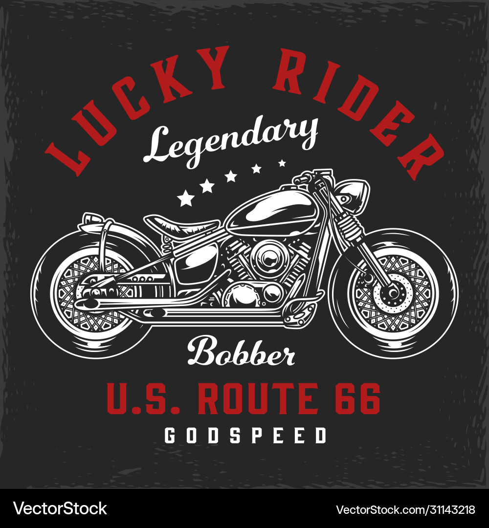 Vintage classic motorcycle print Royalty Free Vector Image