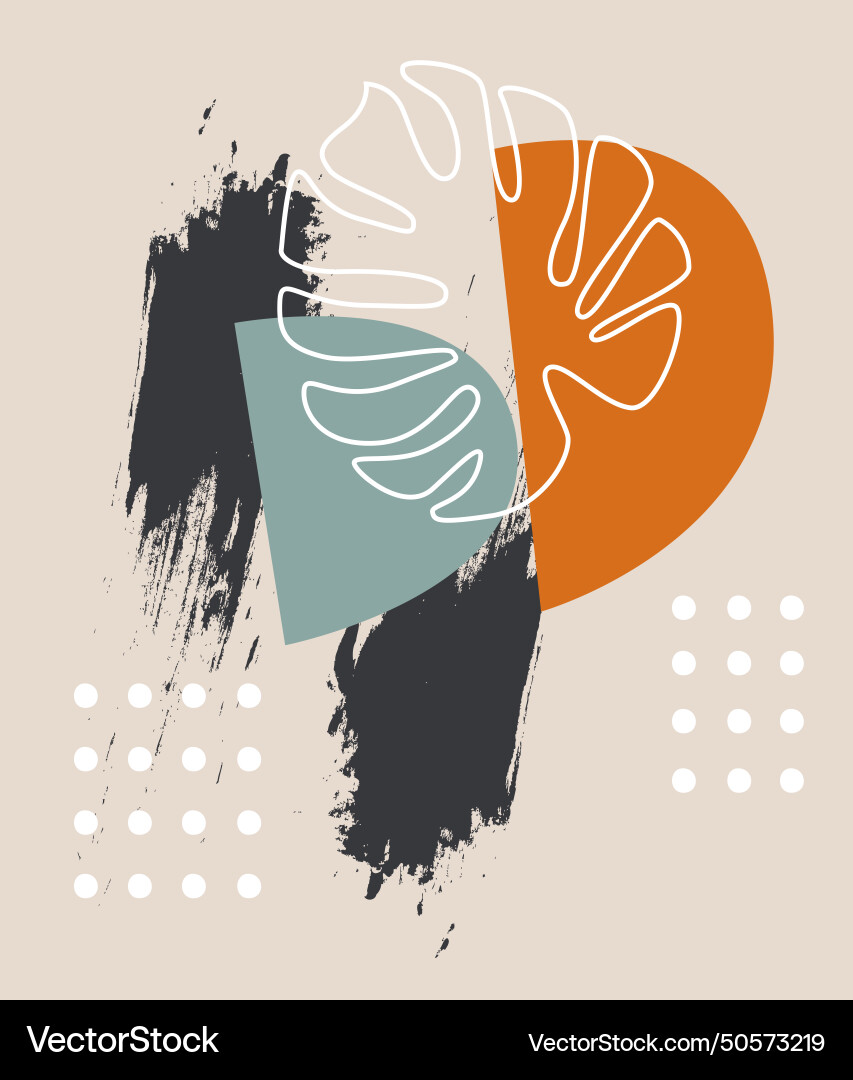 Card with leaf and grunge textures Royalty Free Vector Image