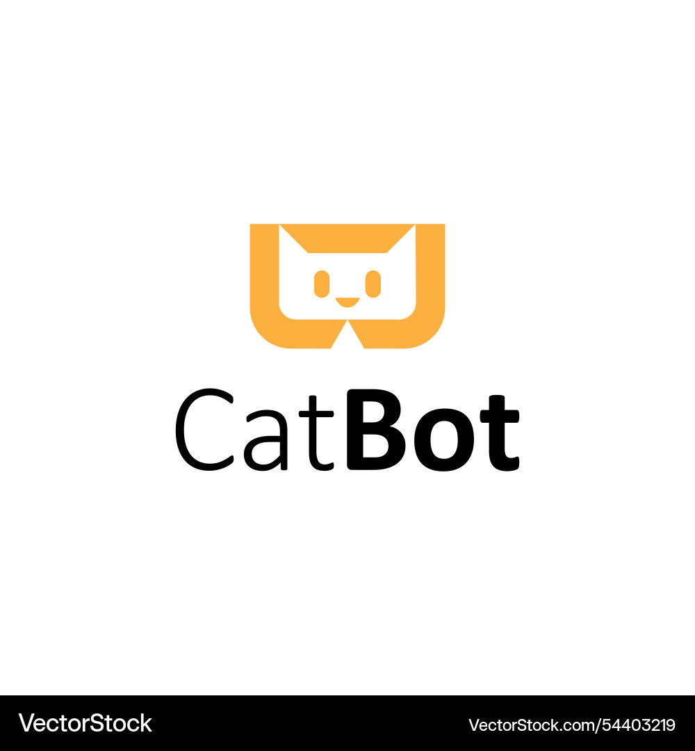 Cat bot logo Royalty Free Vector Image - VectorStock