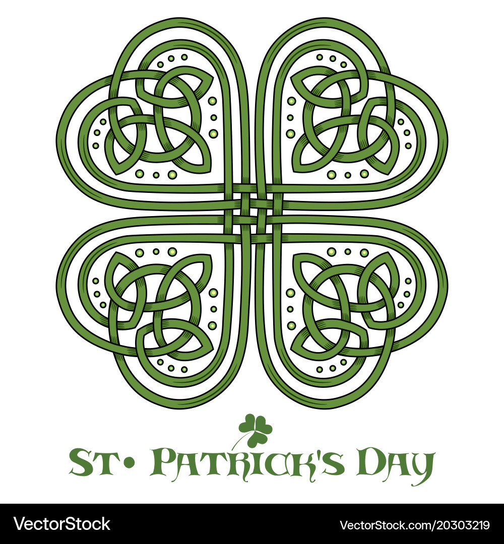 Celtic Four-Leaf Clover Royalty Free Vector Image