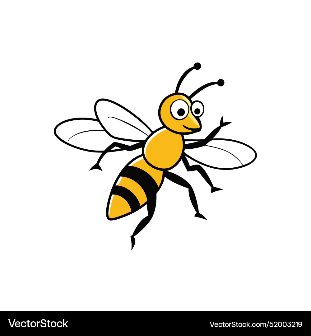 Common wasp bee dancing icon Royalty Free Vector Image