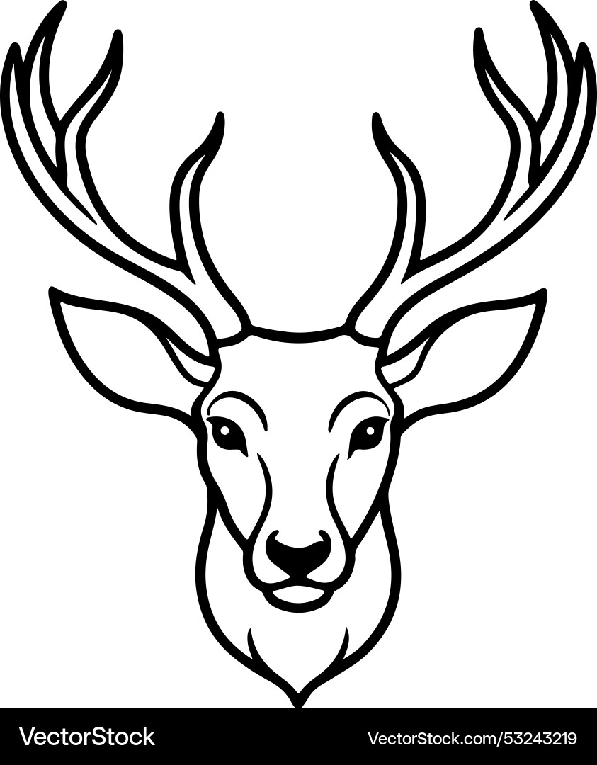 Deer head outline Royalty Free Vector Image - VectorStock