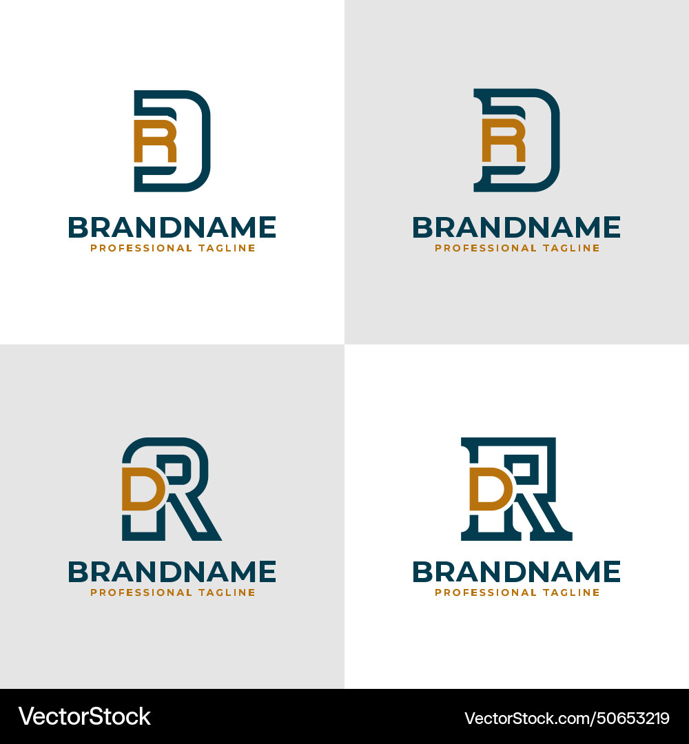 Elegant letters dr and rd monogram logo suitable Vector Image