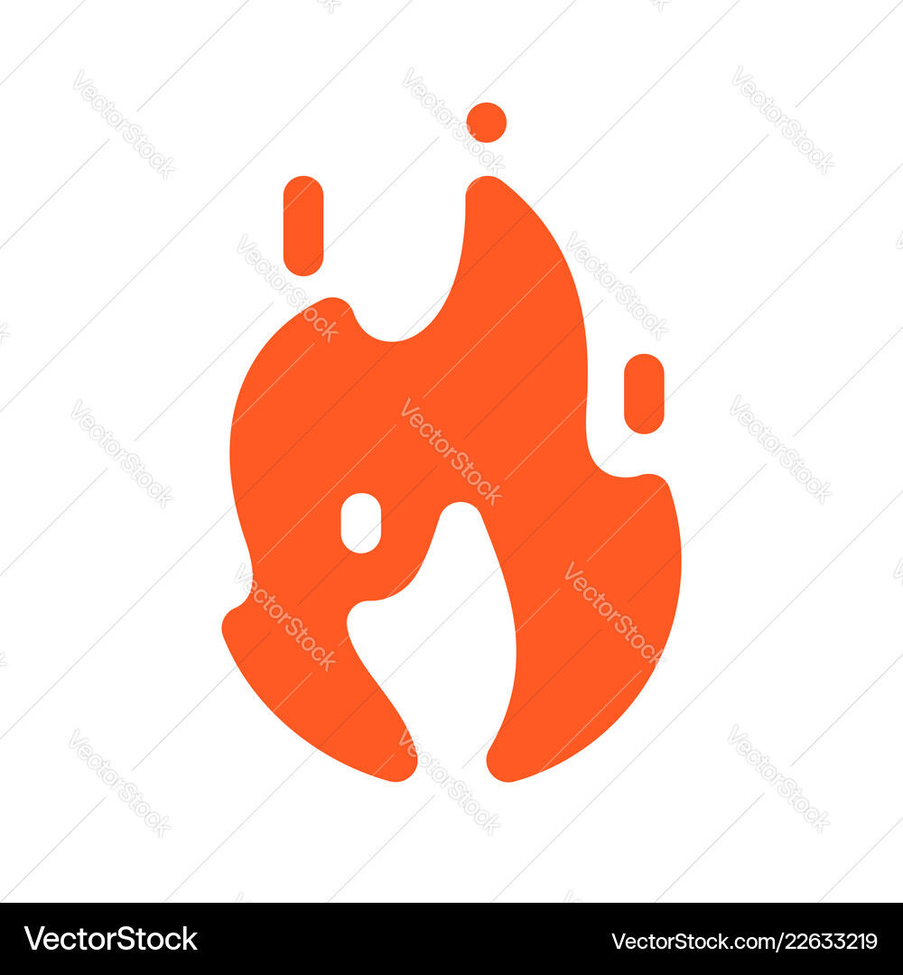 Fire flames with sparks new orange icon Royalty Free Vector