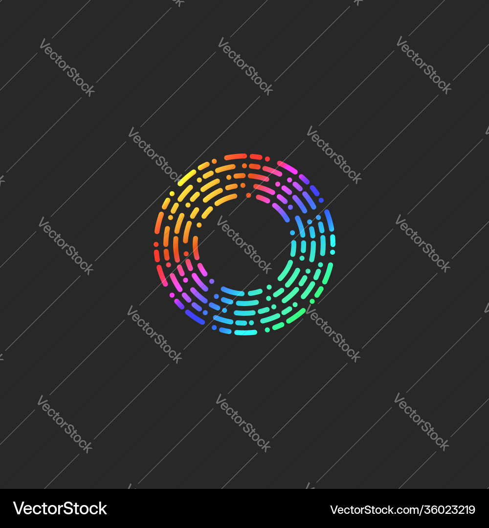 Letter o logo monogram dash and dot broken lines Vector Image