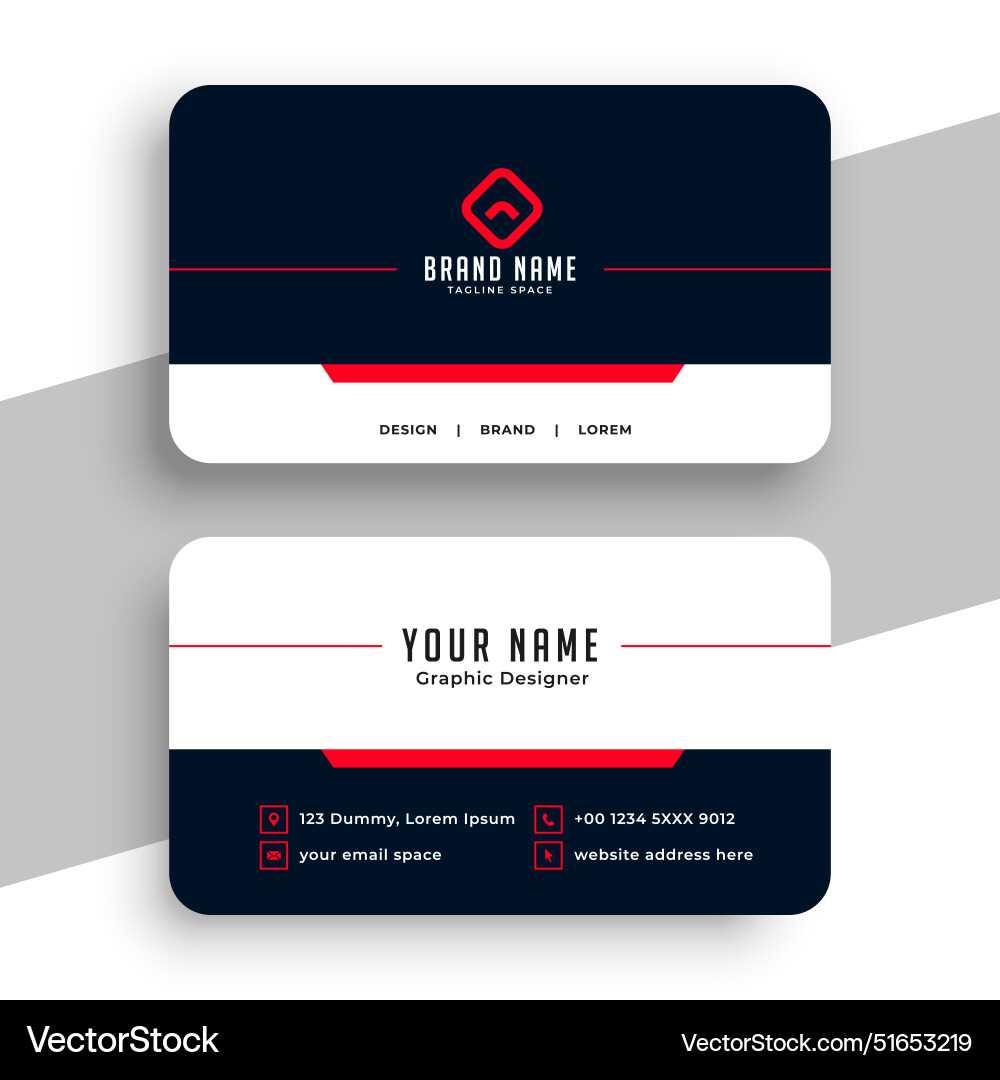 Modern style professional visiting card layout Vector Image