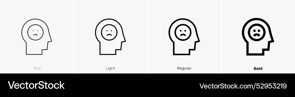 Pessimism icon thin light regular and bold style Vector Image