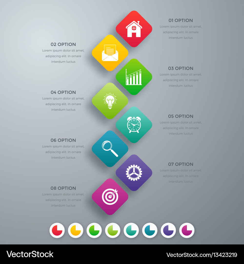 Square infographics with icons Royalty Free Vector Image