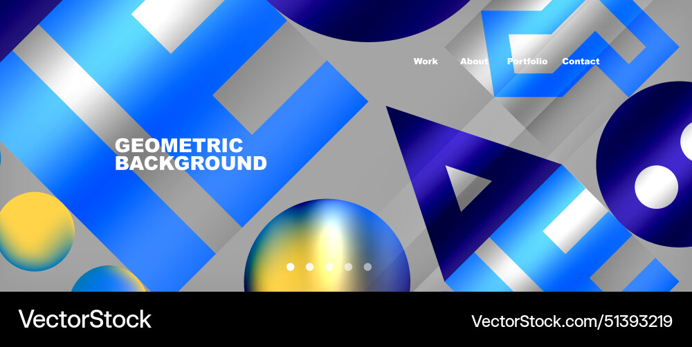 Various colorful geometric shapes abstract web Vector Image