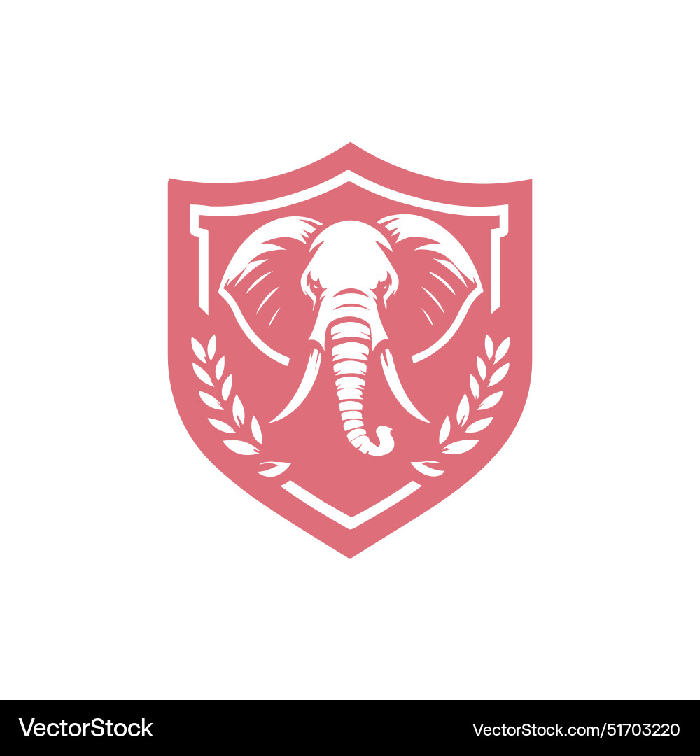 Elephant shield logo Royalty Free Vector Image