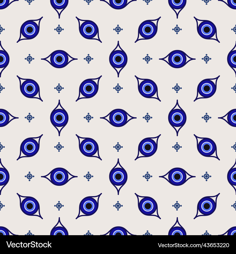 Evil eye ethnic pattern mystic greek blue amulet Vector Image