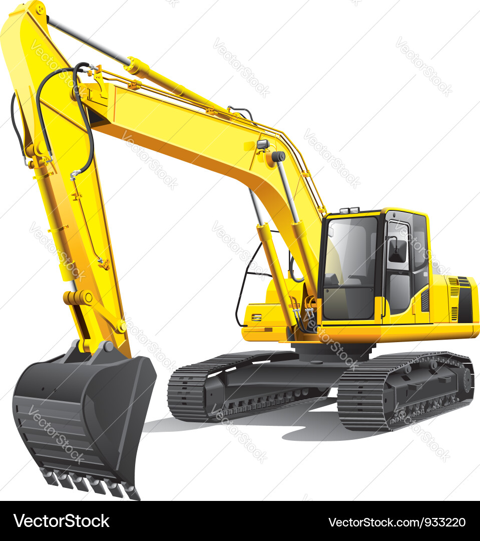 Large excavator Royalty Free Vector Image - VectorStock