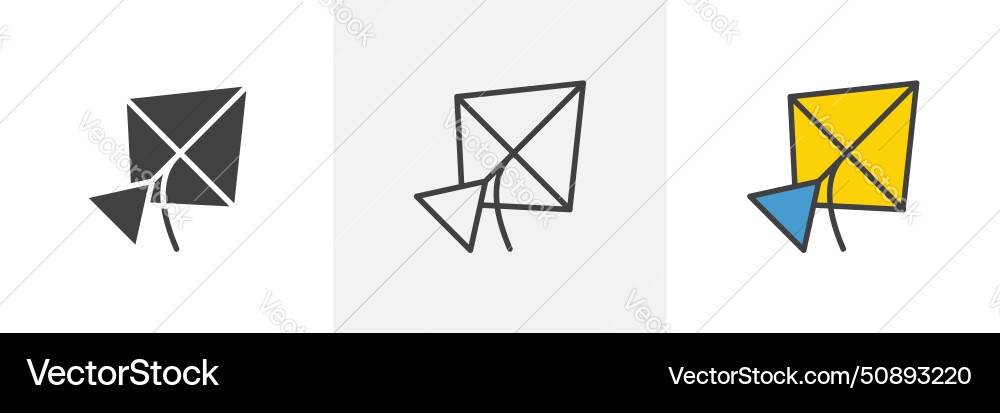 Makar sankranti icon set kite symbol indian Vector Image